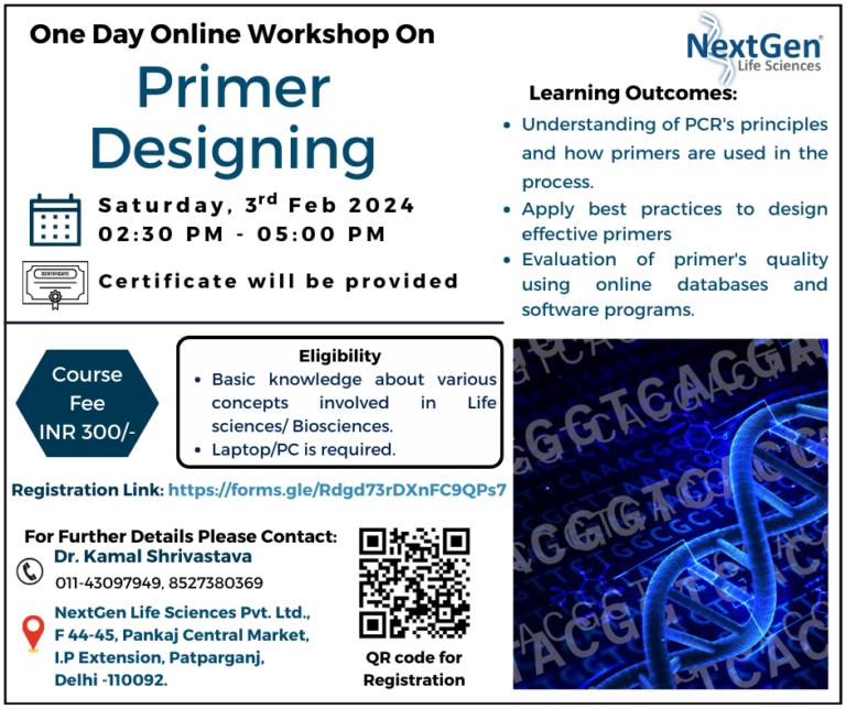 One-Day Primer Designing Workshop – NextGen Life Sciences