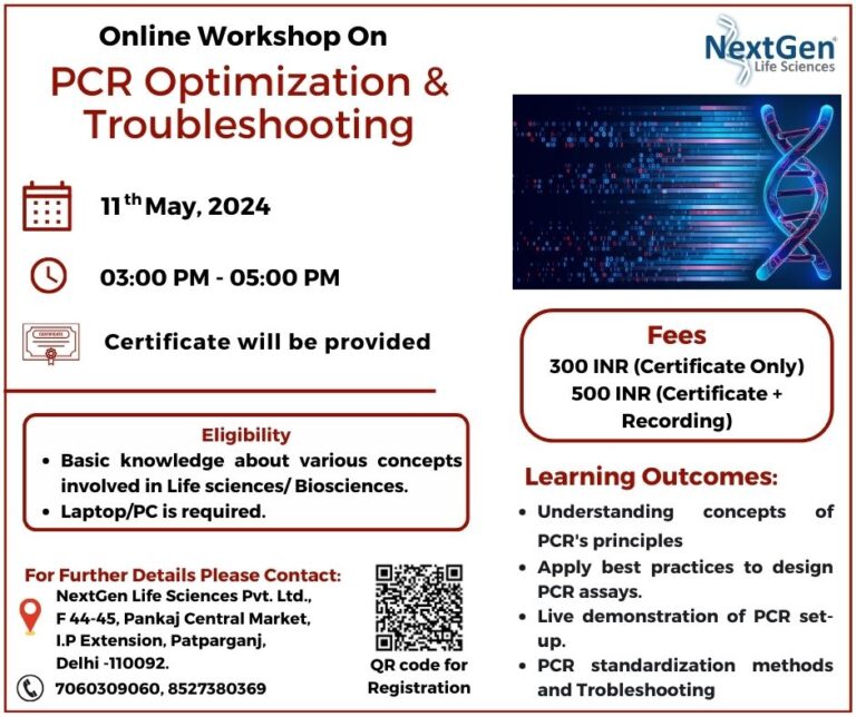 One Day Workshop on “PCR Optimization and Troubleshooting” – NextGen Life Sciences